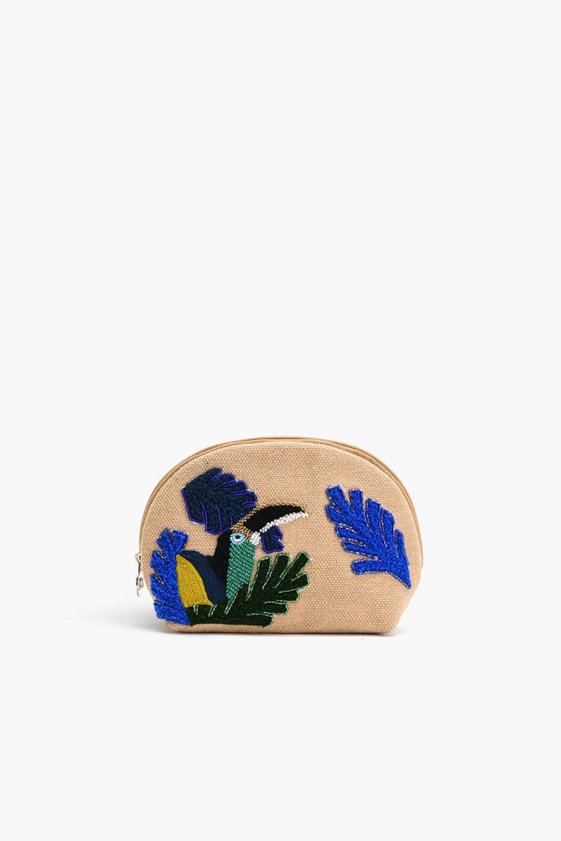 Toucan Embellished Makeup Bag – America & Beyond