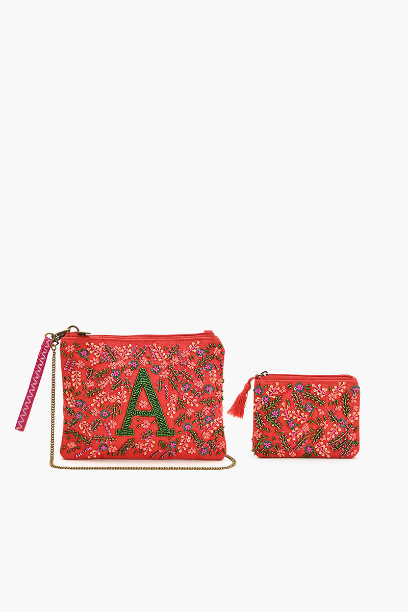 Personalized Initial Embellished Pouch with Coin Bag | America & Beyond