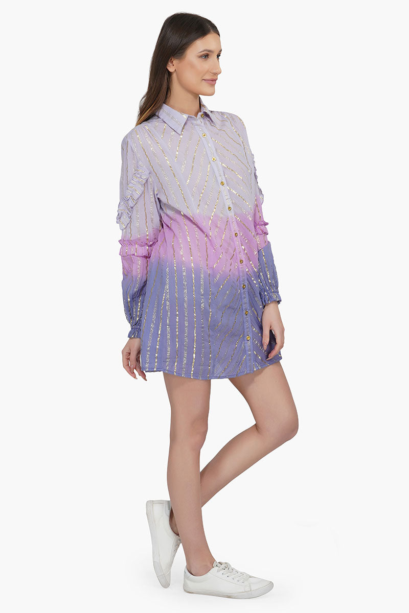 Very Peri Cotton Shirt Dress – America & Beyond
